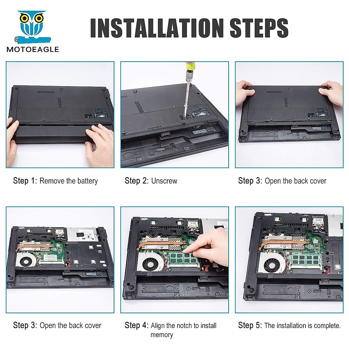Motoeagle DDR3 1066MHz SODIMM 8GB Kit (2X4GB) 2Rx8 PC3-8500 PC3-8500S CL7 204 Pin 1.5V Non-ECC Unbuffered Laptop Memory RAM Modules