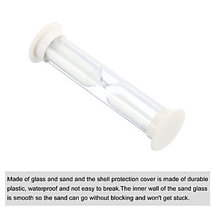 PATIKIL 3 Minute Sand Timer, 10Pcs Small Sandy Clock with Plastic Cover, Count Down Sand Glass for Games, Kitchen, Party Favors DIY Decoration, White