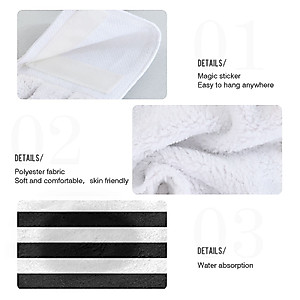 JSTEL Striped Dish Towels for Drying Dishes,Black White Stripe Kitchen Cloth Hanging Dish Towels Absorbent Hanging Towel Thick Hand Dry Towel
