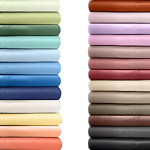 Twin Size Flat Bed Sheet - Hotel Luxury Single Flat Sheet Only - Wrinkle Free and Fade Resistant Flat Sheet - Extra Soft, Comfy and Breathable Flat Sheet for Women and Men - Coral Top Flat Sheet Only