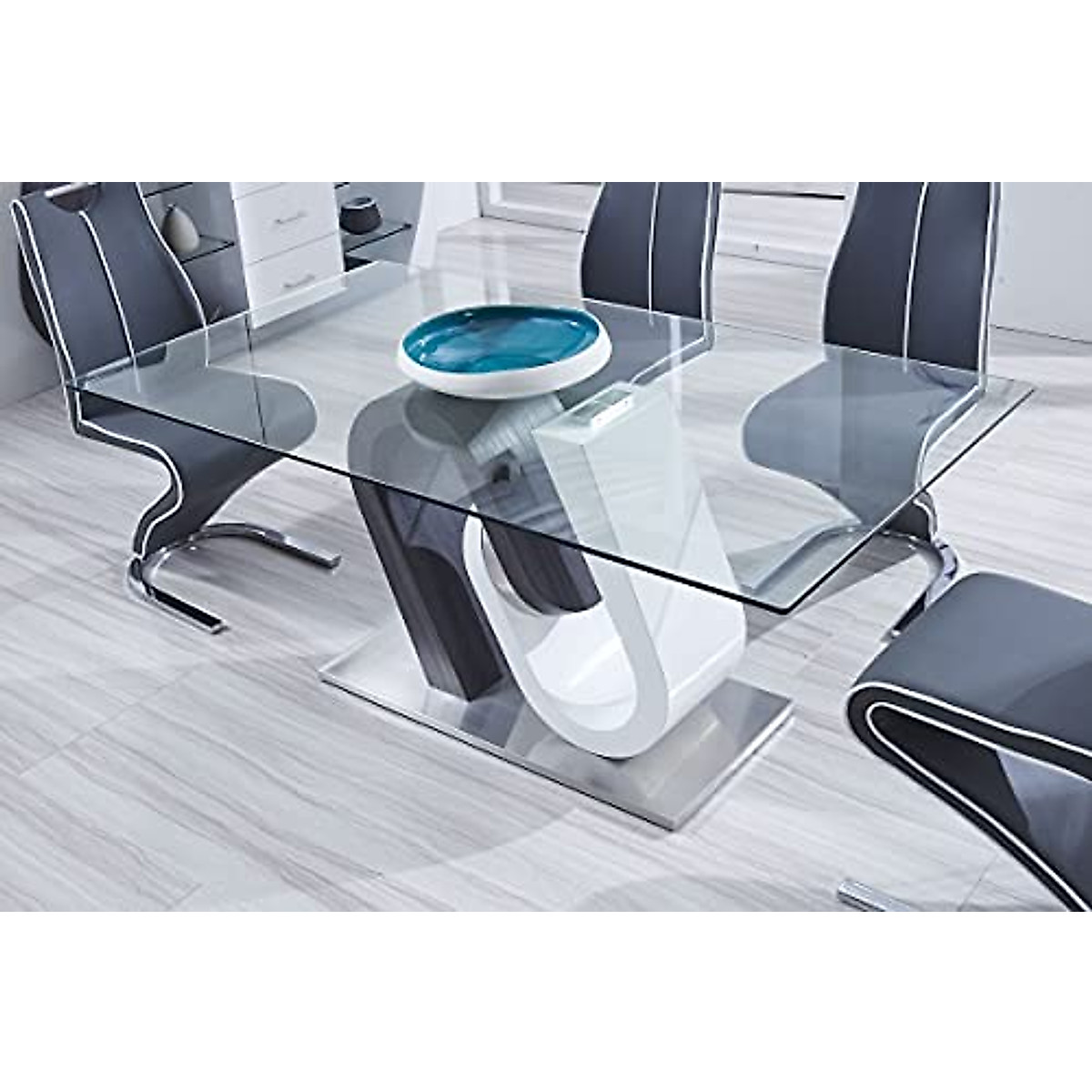 Global Furniture USA Dining Table, Grey-White