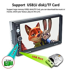 Double Din Car Stereo Apple Carplay and Android Auto, 7-Inch HD Touchscreen Car Stereo with Backup Camera, Bluetooth Car Radio Support Mirror Link,FM/Hands Free Call/USB/TF/AUX/Steering Wheel Control