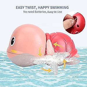 Baby Bath Toys, Wind up Swimming Turtle Toys for Toddlers, Floating Water Bathtub Shower Toys, Bathroom Pool Play Sets Fun Bathtime Gift for Kids Infants Boys Girls (3 Pack)