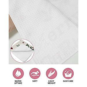 Onekaccu Farmhouse Christmas Dish Towels Set, Waffle Weave Kitchen Towels Microfiber Towels Cleaning Merry Xmas Snowman Soft Absorbent Dish Drying Towels Hand Towels 4 Pack 15.7x23.6 in