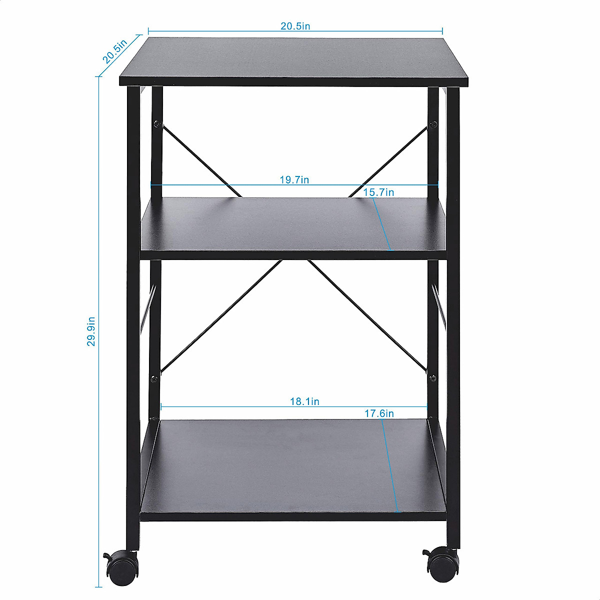 Amazon Basics Multipurpose Rolling Cart, Desk Extender, Black