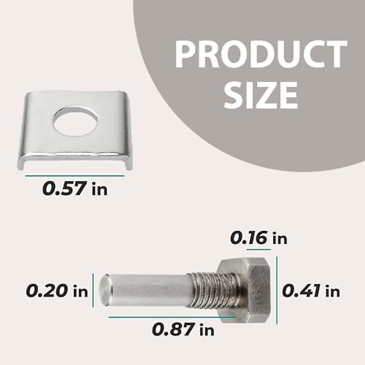 Gordon Glass Co Stainless Steel Pivot Pin and Parts with Hex-Nut and Washer - Premium Replacement for Shower Door Pivot, Ideal for Pivot Shower Doors