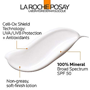 La Roche-Posay Anthelios Mineral Sunscreen Gentle Lotion Broad Spectrum SPF 50, Face and Body Sunscreen with Zinc Oxide and Titanium Dioxide, Oxybenzone & Octinoxate Free, Oil-Free