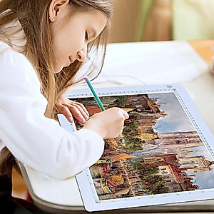 VKTEKLAB A3 LED Light Pad with Built-in Cord, 16.6 * 12.6 in, Tracing Light Box, 3-Levels Brightness Up to 8000LUX, Super Slim and Lightweight Light Board for Diamond Painting