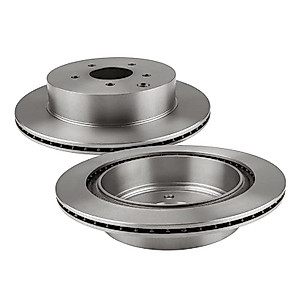 KAX Rear Disc Brake Rotors Drilled & Slotted Replacement for FX35 2003-2012, FX45 2003-2008, Q50 2014-2019, MURANO 2003-2019 Excluding 2008, PATHFINDER 2013-2019, QUEST 2004-2017 Excluding 2010