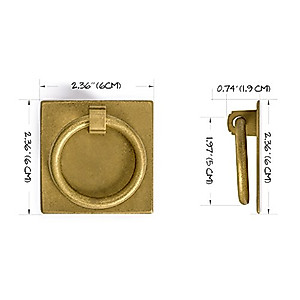 Hardware Philosophy Ring Plate Pulls 2.3 Inches - Set of 2 - Architectural, Interior Design, Furniture Cabinet Customization Hardware