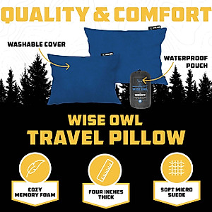 Wise Owl Outfitters Camping Hammock with Camping Pillow & Blanket - Waterproof Camping Accessories & Backpacking Gear, Camping Gear Must Haves - Blue