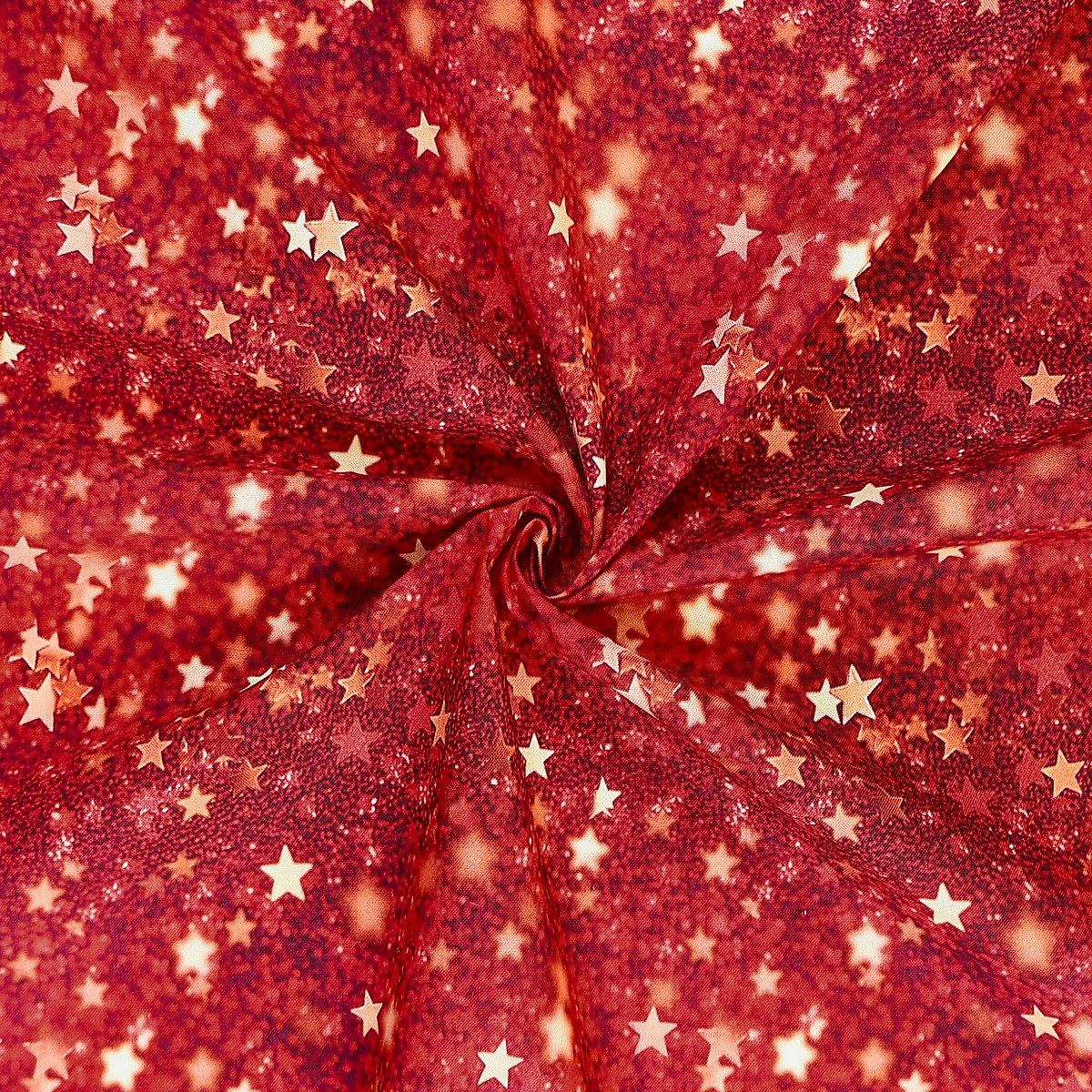 Mook Fabrics Cotton 2024 Christmas Festive Stars, Red Cut by The Yard