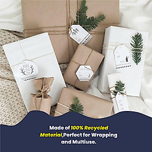 BearBoss 3 Kraft Paper Roll - Brown Black White - 12 inches x 100 feet - Paper Perfect for for Crafts, Art,Small Wrapping, Packing, Postal, Shipping, Dunnage & Parcel, Special Package