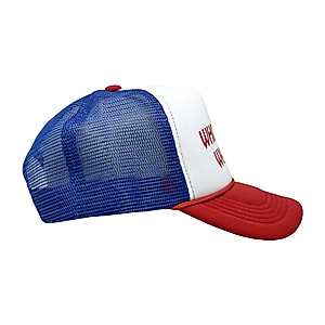 Funky Junque Bridal Snapback Trucker Hat - White Girl Wasted (White/red/Blue)