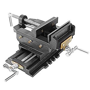 GYZJ 𝟔" 𝐂𝐫𝐨𝐬𝐬 𝐒𝐥𝐢𝐝𝐞 𝐕𝐢𝐬𝐞 Drill Press Milling Vise, 𝟔 in Jaw Width, 𝟔.𝟏 in Max Jaw Opening, Bench Mount Clamp Machine Vice Holder Clamping Tool for CNC Woodworking Milling Machine