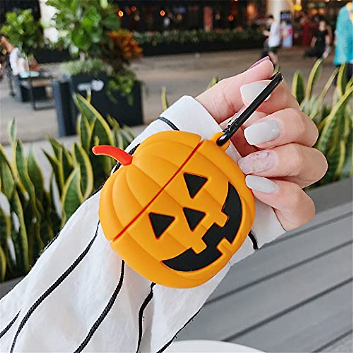 Airpods Case,New Pumpkin Lantern Case for Airpods 1&2, Airpods Accessories Shockproof Protective Premium Silicone Cover and Skin for Apple Airpods Charging Case