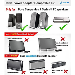 T POWER 12V Charger for Bose Companion 2 Series II PC speakers,BOSE MediaMate Computer Speakers Bose SoundLink Mini Bluetooth Speaker Ac Dc Adapter Power Supply