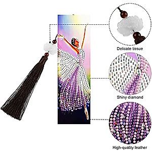 pigpigboss Ballet Girl Diamond Painting Bookmark 2 Pieces DIY Bookmark with Tassel Special Shaped Diamond Painting Dancing Girl Bookmark Diamond Dots Art for Adult Kid Book Decor Art