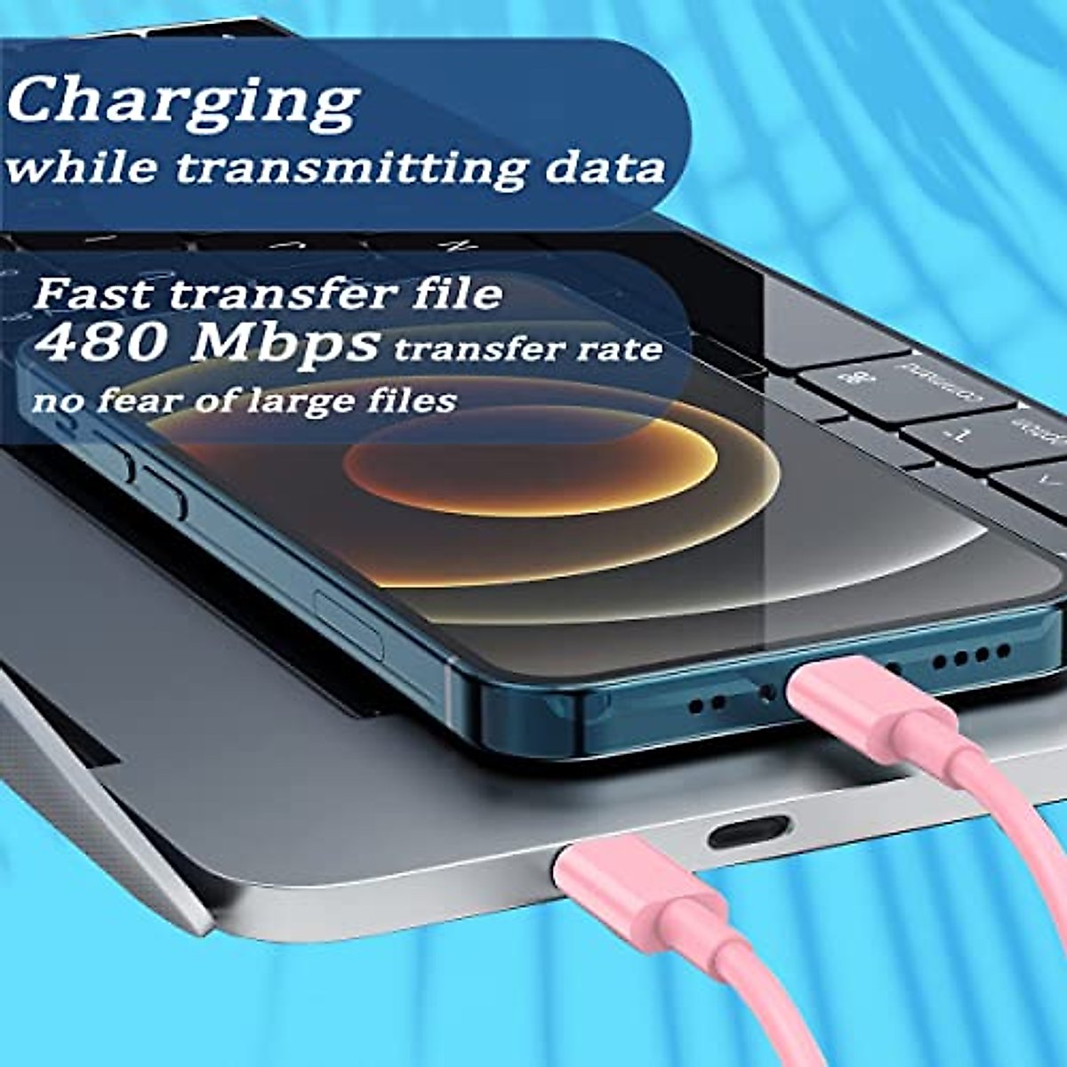 Multi USB Charging Adapter Cable Kit, USB C to Lighting Adapter Box, Conversion Set USB A & Type C to Male Micro/Type C/Lightning, Data Transfer, Card Storage, Tray Eject Pin, Phone Holder (Pink)