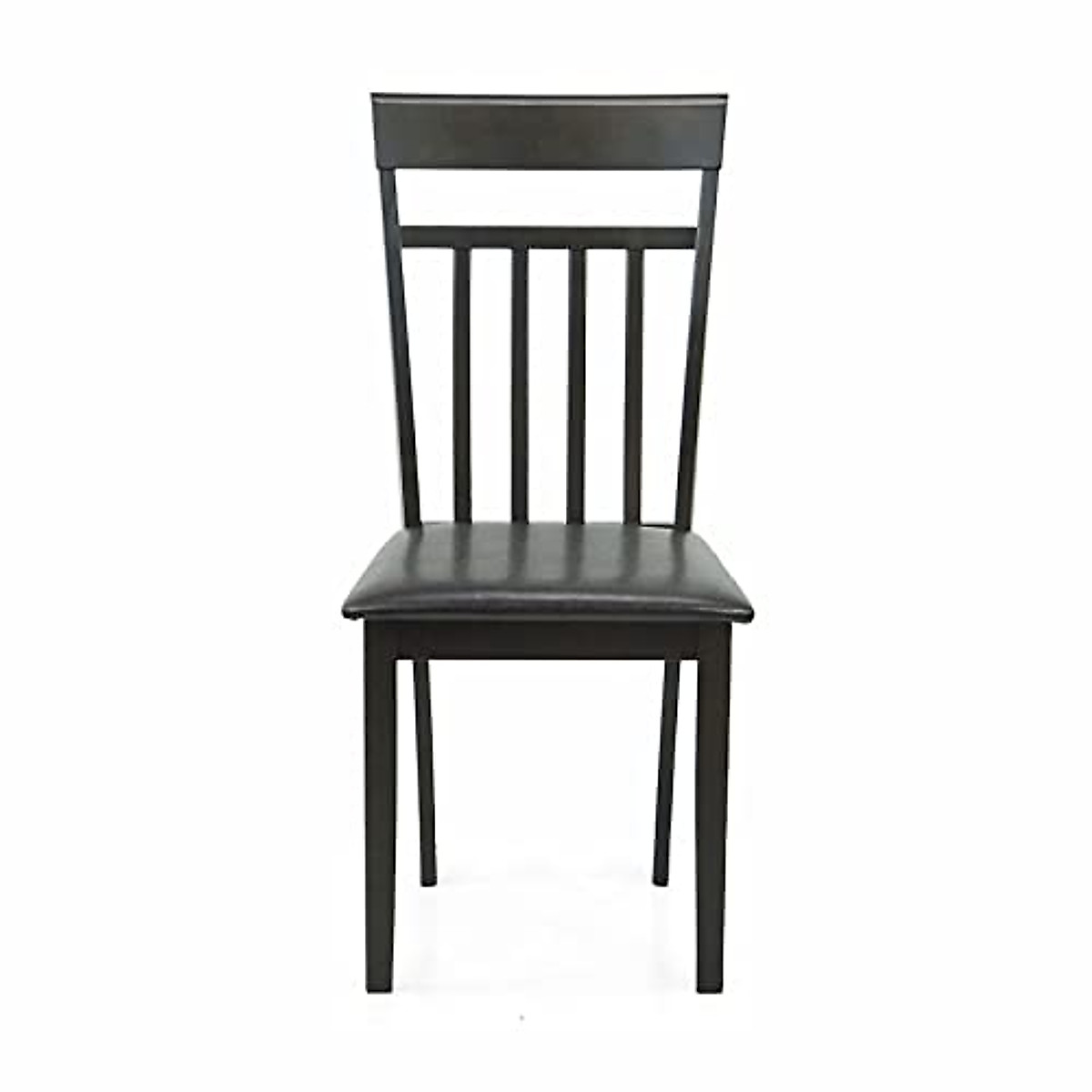 Dining Kitchen Set of 5 pc Table and 4 Side Warm Chairs Solid Wooden Espresso Black Finish