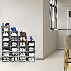 MEIXINZHI Narrow Shoe Rack, 8 Tiers Vertical Shoe Rack Shoe Tower Tall Slim Shoe Rack Storage Organizer for Closet Entryway Space Saving Corner Shoe Shelf