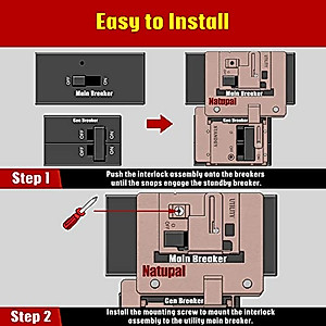 Generator Interlock Kit Compatible with Siemens and Murray, ECSBPK03 Mechanical Interlock Kit Between The Main Breaker Powered by Utility Power and Generator Powered by Standby Power.