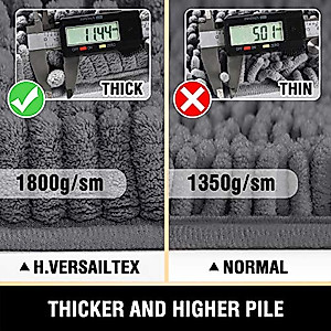 Bathroom Rugs Bath Mats for Bathroom Non Slip Luxury Chenille Bathroom Runner Rug 47x17 Extra Soft and Absorbent Shaggy Rugs Washable Dry Fast Plush Area Carpet Mats for Bath Room, Tub - Grey