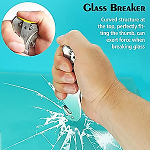 GAJING EDC Sharp Folding Pocket Knife with Liner Lock,Pocket Clip, Glass Breaker,Sealbelt Cutter and Stainless Steel Handle