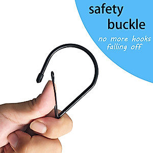 6Pcs S Hooks Hanging 12 inch Heavy Duty Large S Hooks with Safety Buckle, Long S Hooks for Hanging Plant, Utility Hooks, Long Heavy Duty Hanging Hooks for Kitchen, Bathroom, Garden, Indoor, Outdoor