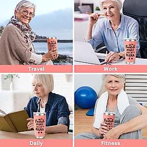 Nana Tumbler Cup Mothers Day Birthday Gifts for Grandma from Grandkids, Grandparents Best Nana Ever Gifts from Granddaughter Grandson, New Grandma Grandmother Nana Mimi Gifts 20oz Pink Cup & Socks Set