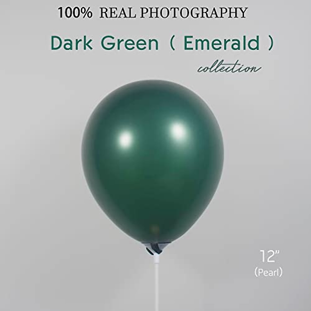 Emerald Green Balloons Different sizes 52 pack 18+12+10 inch Dark Hunter Green balloon Garland For wedding Birthday anniversary decorations (18+12+10, Emerald)