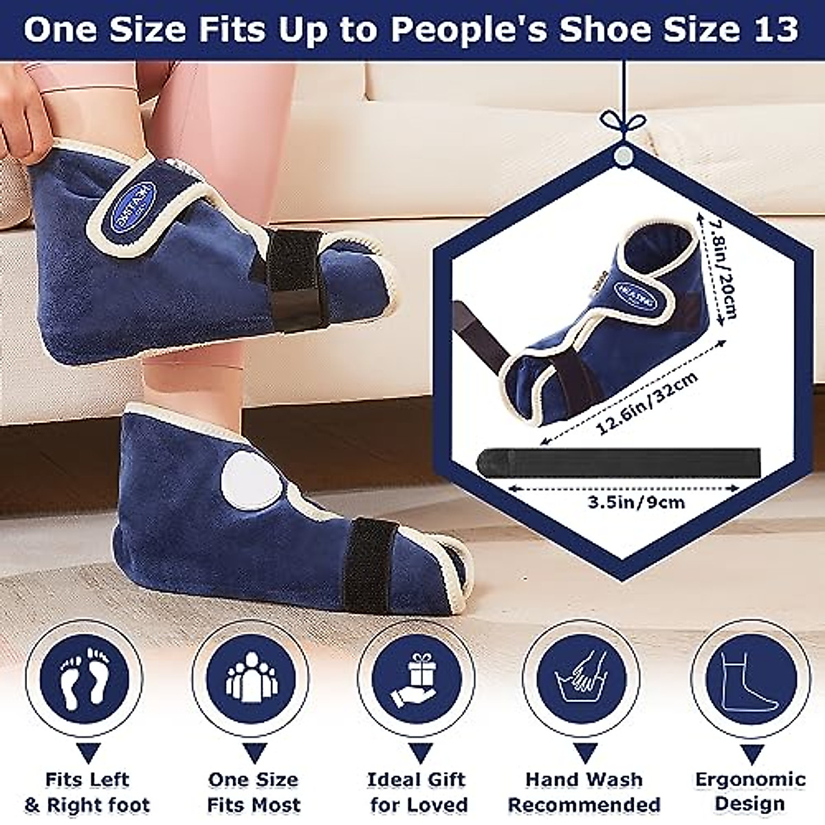 CAMECO 1 Pair Foot Heating Pad for Feet Neuropathy, Heated Foot Warmers for Women Men, Under Desk Plug in Foot Heat Therapy Pad for Feet & Ankles Plantar Fasciitis Pain Relief, 86-158℉ Temperature