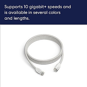 Amazon eero CAT6a Ethernet cable - Supports 10 gigabit+ speeds, 5 foot, 1-pack, Arctic White