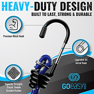 GOEASY0312 Premium Bungee Cords Heavy Duty - 20 pcs Bungee Cords with Hooks in A Storage Jar Includes 10", 18", 24", 30", 36", 48" Bungie Cord Bundle