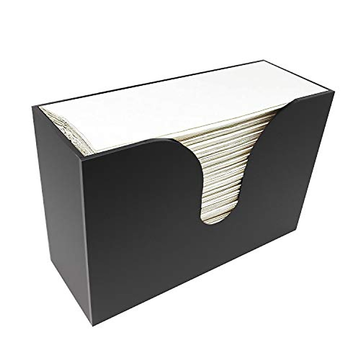 Essentially Yours Acrylic Folded Paper Towel Holder - Wall Mounted or Freestanding | Dispenser for Multifold, Trifold, and C Fold Napkins (Black)