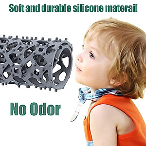 JUSTOGO Silicone Sink Protector, Rear Drain Kitchen Sink Mats Grid Accessory,2 PCS Folding Non-slip Sink Mat for Bottom of Farmhouse Stainless Steel Porcelain Sink (Grey,13.58 ''x 11.6 '')