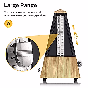 Donner Mechanical Metronome for Piano Guitar Drum Violin Saxophone Musician, Track Beat and Tempo, Loud Sound, Steel Movement, DPM-1