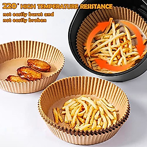 HOMYHOME Air Fryer Disposable Paper Liner, 50PCS Non-stick Disposable Air Fryer Paper Liners, Baking Paper for Air Fryer Oil-proof, Water-proof, Parchment for Baking Roasting Microwave (7.9inch)