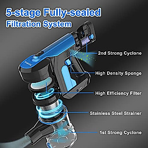 TASVAC Cordless Vacuum Cleaner, 28Kpa Stick Vacuum with LED Display, Up to 50min Runtime, 6-in-1 Lightweight Powerful Vacuum with Detachable Battery Self-Standing for Hard Floor Carpet Pet Hair