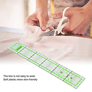 Plastic Straight Ruler, Quilting Ruler Clear Number Wear Easy Multifunctional for Household Use