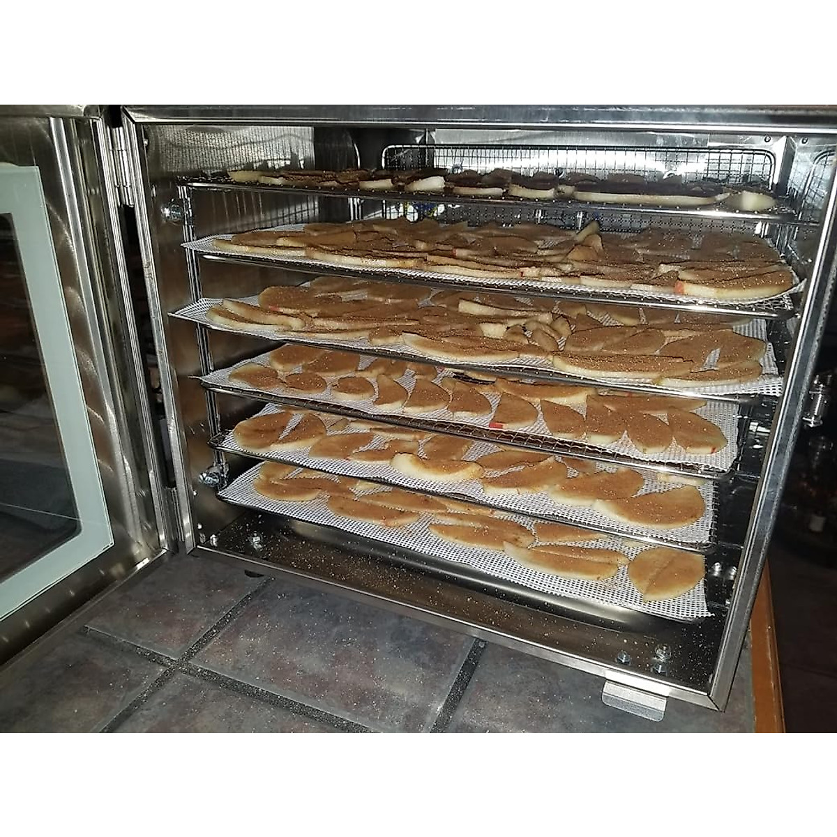 8 Pcs Silicone Dehydrator Sheets, Premium Non Stick Dehydrator Mats, Fruit Dryer Mesh for Food Dehydrator, 14x14 in