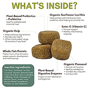 Wholistic Pet Organics: Multivitamin Chews for Dogs Organic Homemade Dog Treat for Medium and Small Dogs Calming Chews for Dogs Food Puppy Multivitamin Probiotics Immune Support Supplement