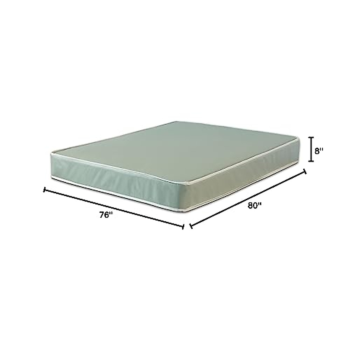 Treaton, Pressure Relieving & Cooling Tight Top Pocket Coil Hybrid King Mattress - 8-inch Water Proof Vinyl Medium Firm Mattres, Great for Hospital and Institutional Use, Bed in Box, Green