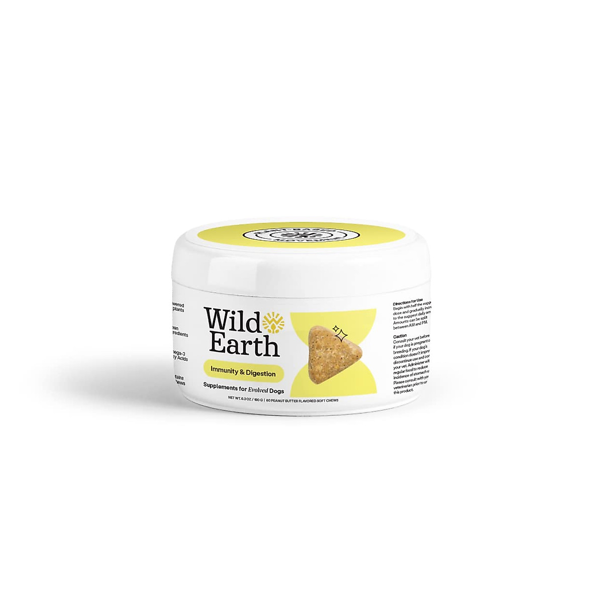 Wild Earth Dog Supplements, Soft Chews for Digestion & Immune Support, with Prebiotics, Probiotics & Enzymes, Veterinarian-Developed, Vegan