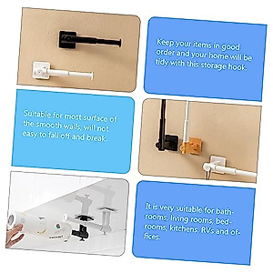 Alipis retractable hook plastic towel rack towel stand hand towel rail Clothes Mounted garment rack heavy duty bathroom towel bar multi hanger white abs wall bracket picture