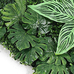 Artificial Hedges Panels, Greenery Wall Backdrop Topiary Hedge Plant Panels, 12PCS 23.62" x 15.75" x 1.57" Boxwood Ivy Privacy Fence Screening, UV Protected Faux Greenery Mats (Spring Mix Style#B)