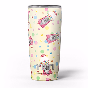 Design Skinz The Fun Colorful Gumball Machine Pattern - Skin Decal Vinyl Wrap Kit Compatible with The Yeti Rambler Cooler Tumbler Cups