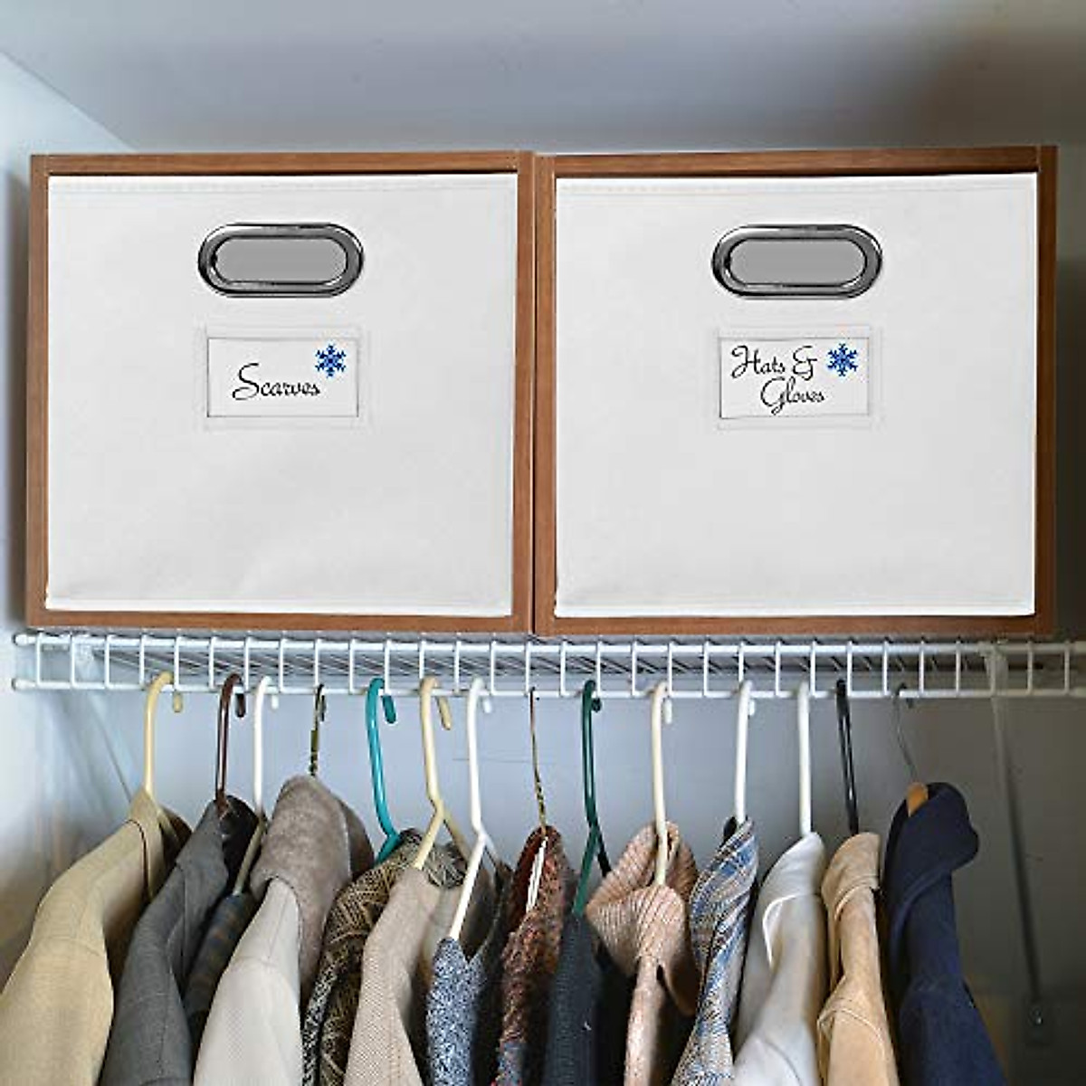 Niche Cubo Folding Fabric Storage Bins, Set of 2, White