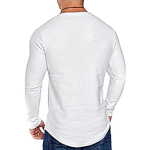 COOFANDY Men 2 Pack Muscle Fitted T Shirt Gym Workout Athletic Long Sleeves Tee Black/White