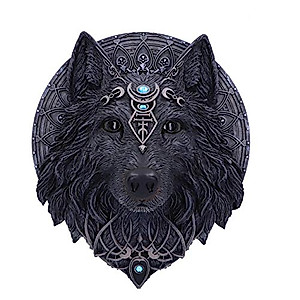 Nemesis Now Dark Gothic Magical Wolf Moon Wall Hanging Plaque, Black, One Size